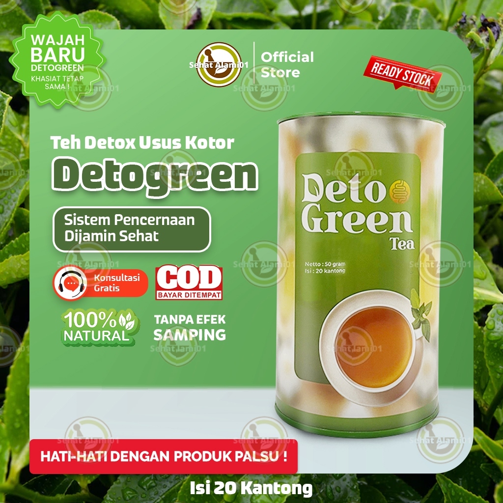 Jual Detogreen Teh Herbal Sistem Pencernaan Detox Usus Kotor Teh ...