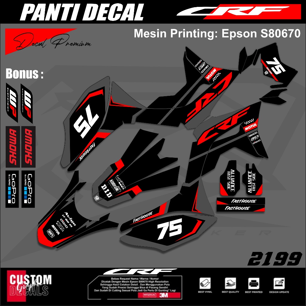 Jual Sticker motor Decal CRF 150 L desain terbaru- skotlet motor Decal ...