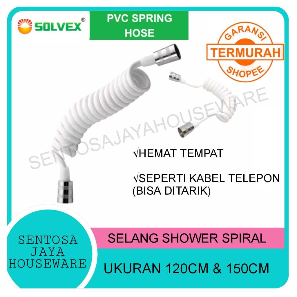 Jual SELANG SHOWER SPIRAL PUTIH / SELANG JET SHOWER SPIRAL PUTIH SOLVEX ...