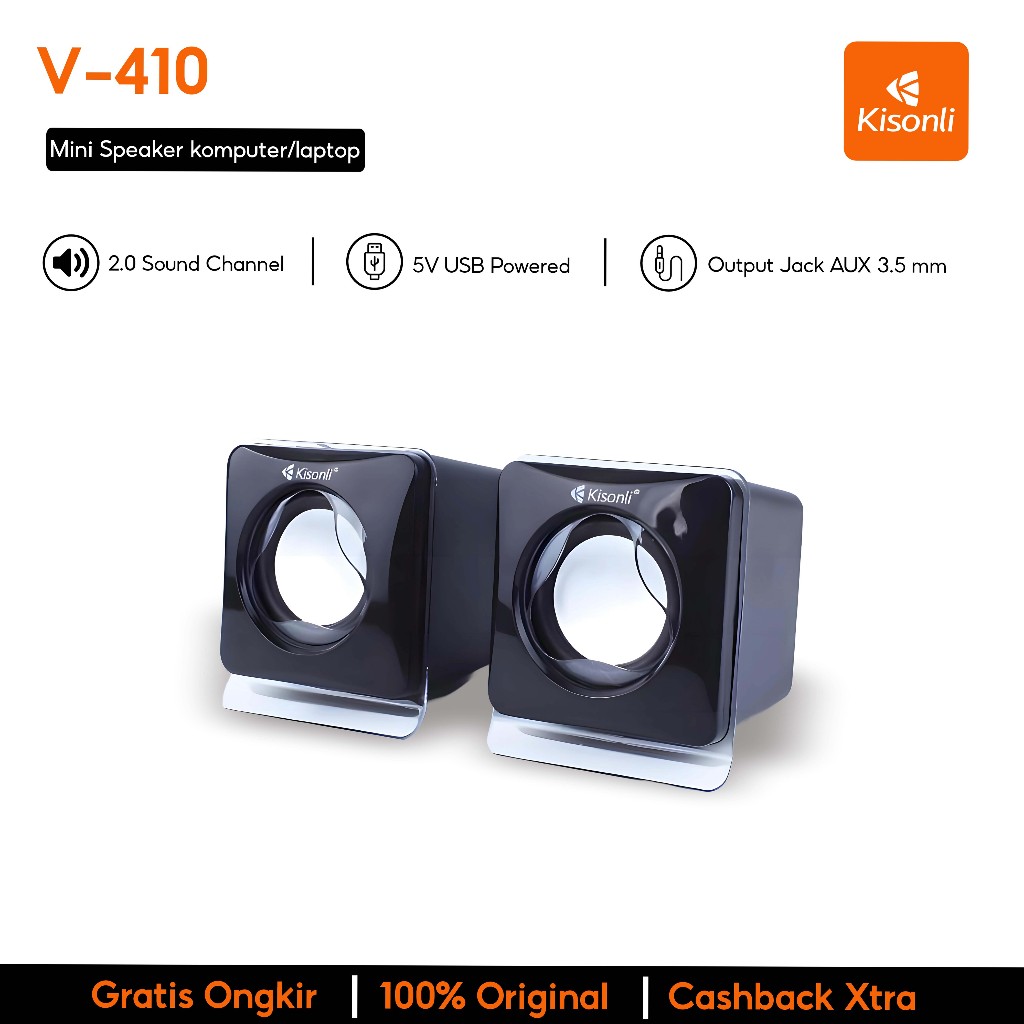 Jual KISONLI Mini Speaker Komputer/Laptop V410 Strong Bass With Switch Volume Control | Shopee ...