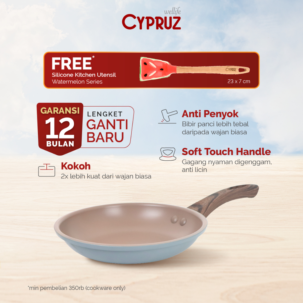 Jual Cypruz Wajan Penggorengan Anti Lengket Fry Pan Hercules Series | Shopee Indonesia