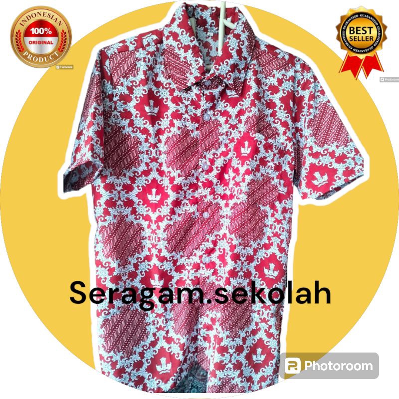 Jual SERAGAM BATIK SD/KEMEJA BATIK/BATIK SEKOLAH/ SERAGAM BATIK LERENG ...