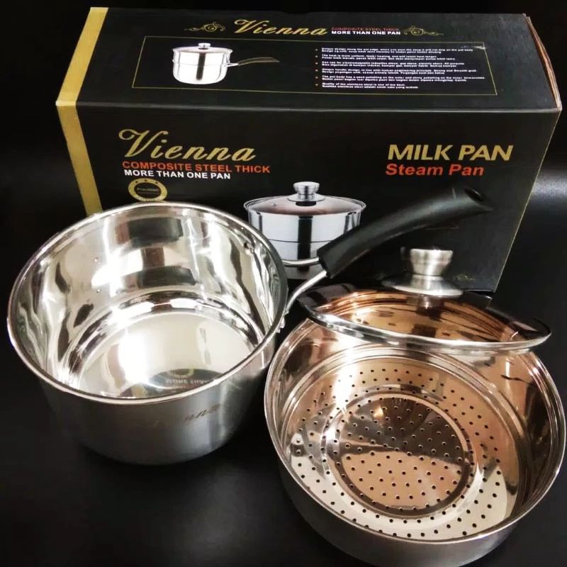 Jual VIENNA PANCI SUSU 20CM STAINLESS STEEL + STEAMER MILK PAN STAINLESS | Shopee Indonesia