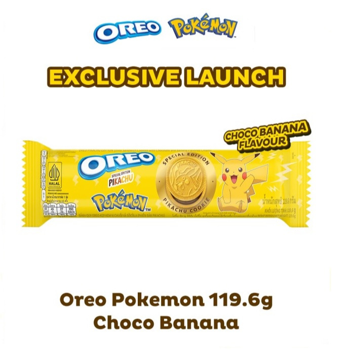 Jual Oreo x Pokemon Pikachu 119.6g Special Limited Edition Choco Banana ...