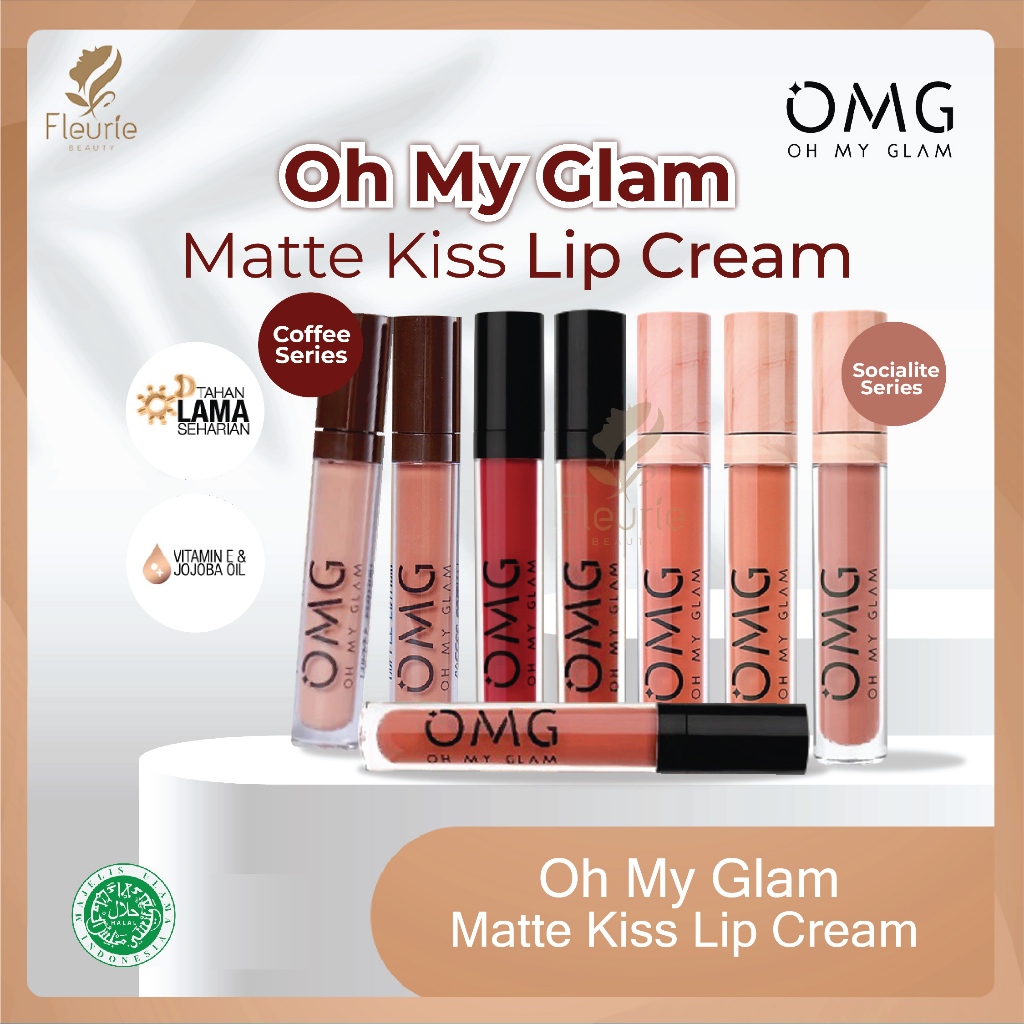 Jual OMG Oh My Glam Matte Kiss Lip Cream / Mattelast Lip Cream New ...
