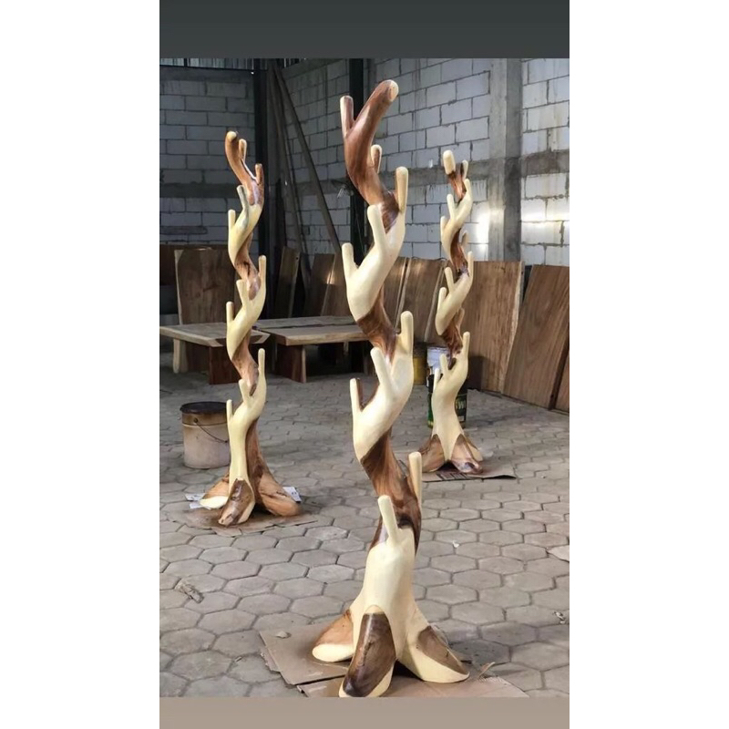 Jual Stand Rak Topi Gantungan Hanger Jas Baju Kayu Trembesi | Shopee ...