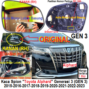 Jual Kaca Spion Toyota Alphard Generasi 3 Gen 3 2015 Akhir 2016 2017 ...