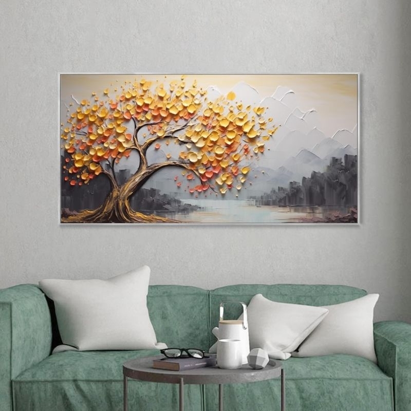 Jual Lukisan dinding minimalis modern pohon bagus untuk hiasan ruang ...