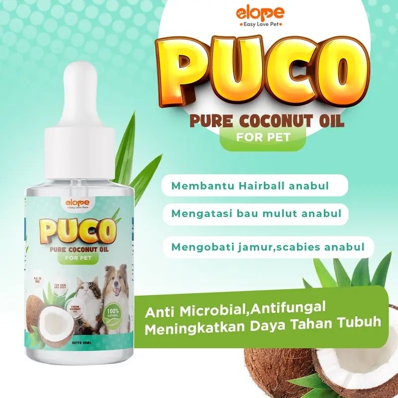 Jual PUCO VIRGIN COCONUT OIL MINYAK VCO KUCING ANJING OBAT JAMUR SCABIES Elope | Shopee Indonesia