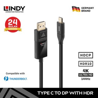 Jual LINDY Kabel Type C to DisplayPort 1M 2M 3M Male to Male 4K144HZ ...