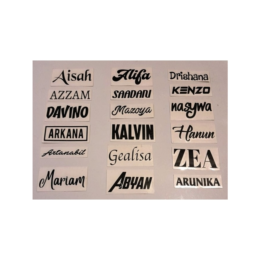 Jual STIKER CUTTING NAMA CUSTOM/STIKER NAMA VIRAL/STIKER TIMBUL ANTI ...