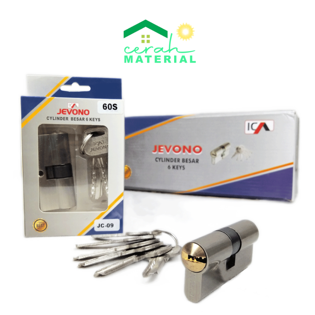 Jual JEVONO SIlinder Kunci Pintu Kecil PREMIUM ukuran 60 S Door Cylinder - 6 Anak Kunci Tahan ...
