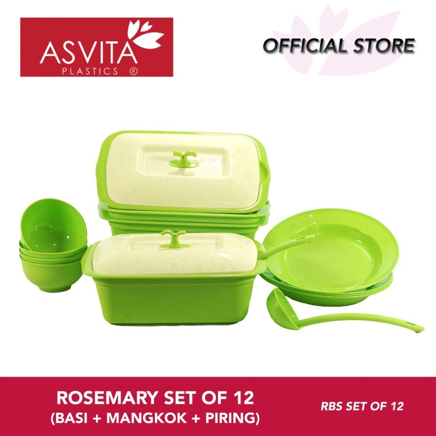 Jual Basi Set Rosemary 12pcs | Wadah Saji / Basi Sayur Segi Plastik Set ...