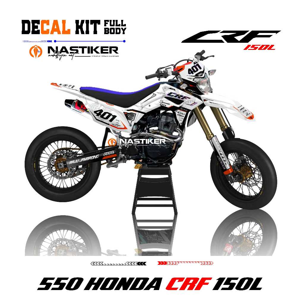 Jual Decal CRF 150 L putih kombinasi - Stiker Sticker Decal crf kombinasi stabilo dan hologram ...