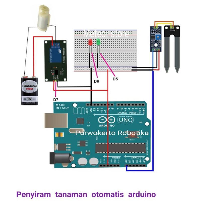 Jual prototype sistem penyiraman tanaman otomatis arduino iot kelembaban tanah soil moisture ...