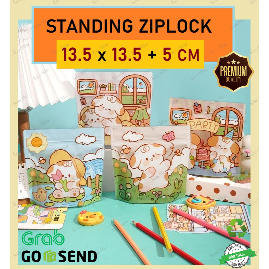 Jual 13.5x13.5 - STANDING ZIPLOCK SNACK BAGS - lucu - FANCY - kue ...