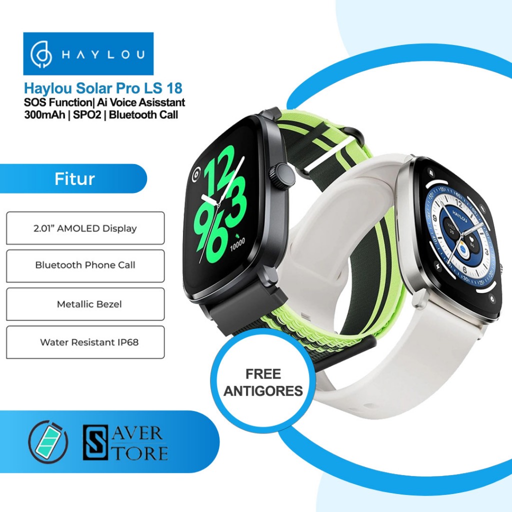 Jual Smart watch haylou RS5 jam tangan pintar amoled haylou ls19 spo2 ...