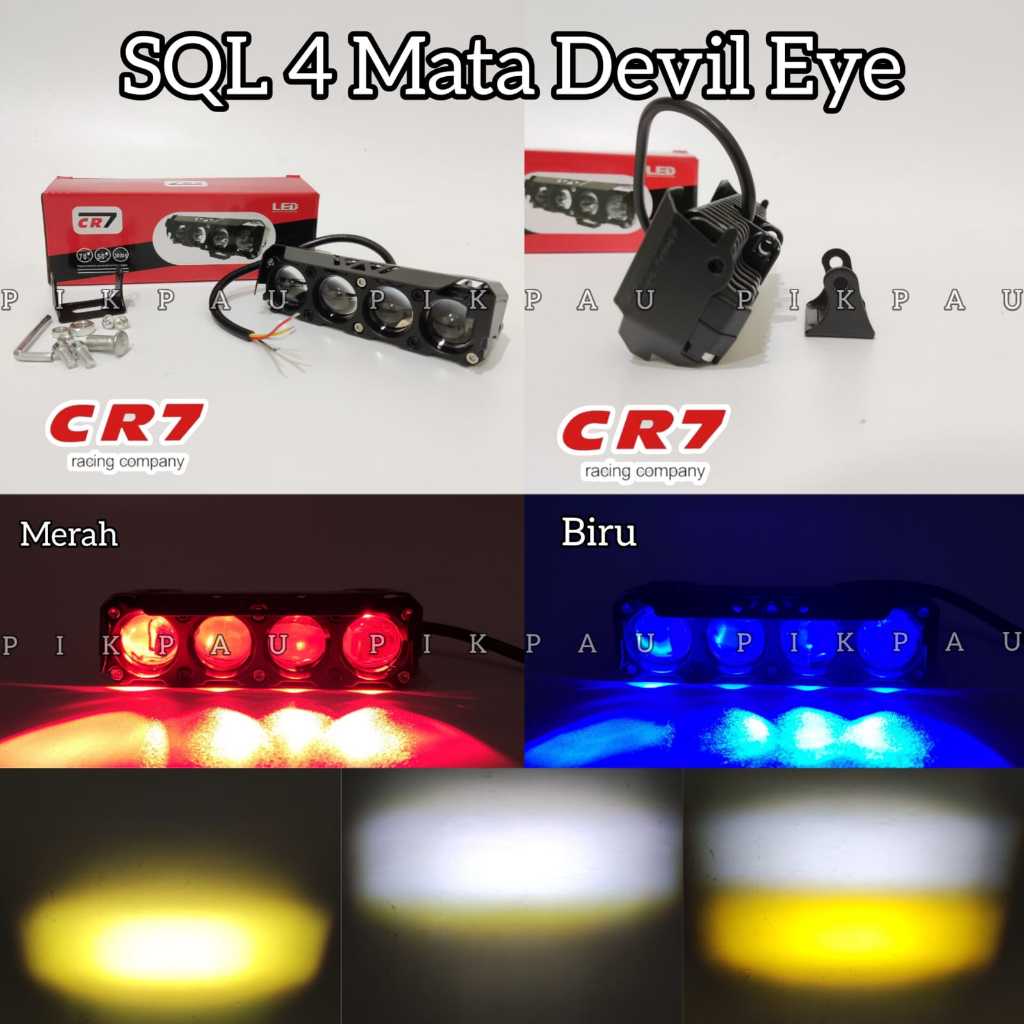 Jual Lampu Tembak LED 4 Mata CR7 Series Original Dengan Topi Premium ...