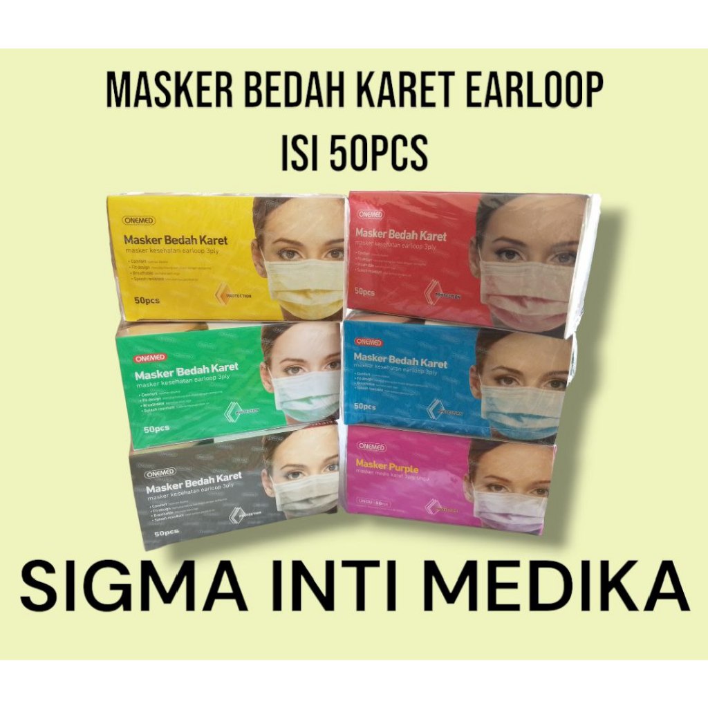 Jual Masker Bedah Karet Medis OneMed Box 50pc Earloop dan Hijab ...