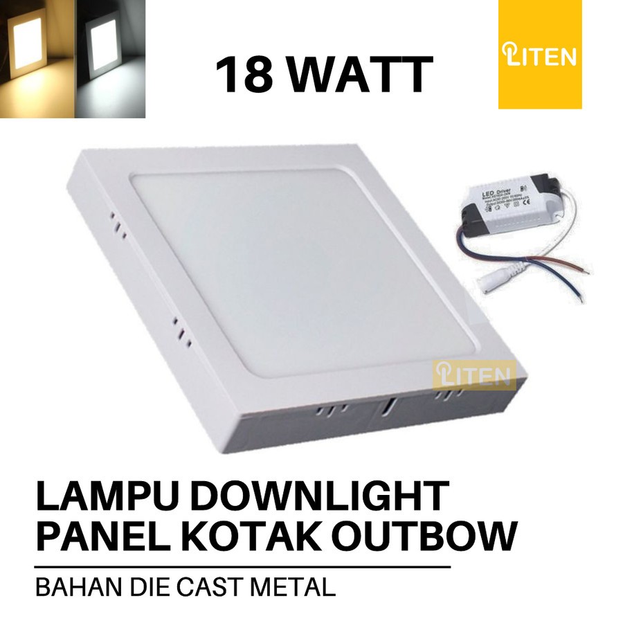 Jual Lampu Downlight OUTBOW KOTAK LED Slim Panel Lamp 18W Putih 18 W ...