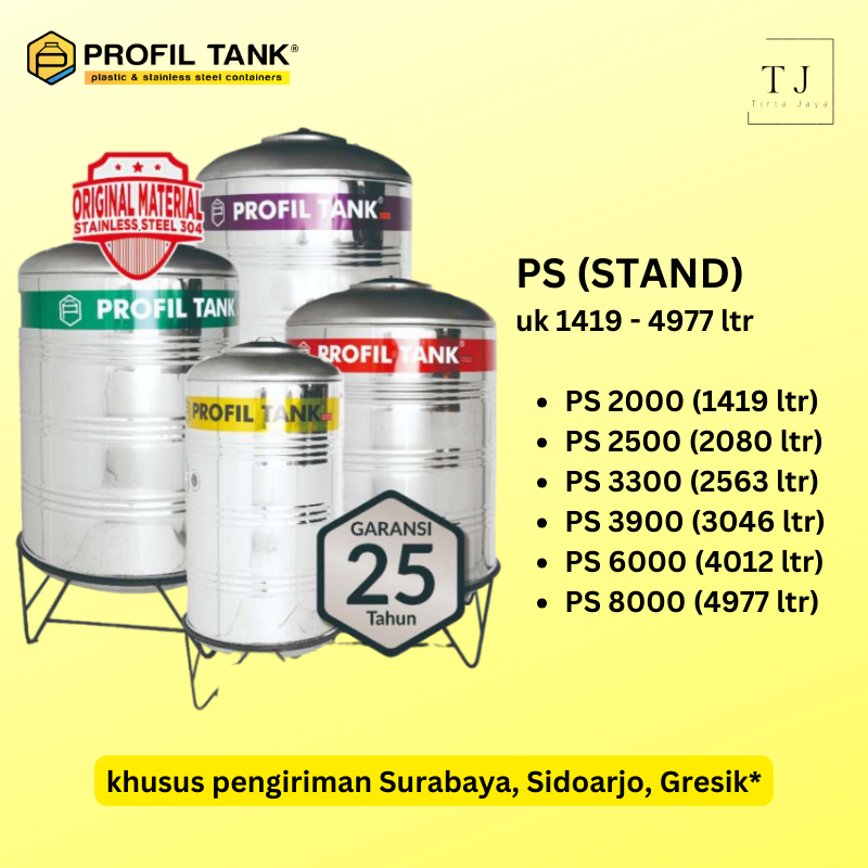 Jual Tandon Air PROFIL TANK PS 2000 3300 6000 8000 STAINLESS 304 Toren ...