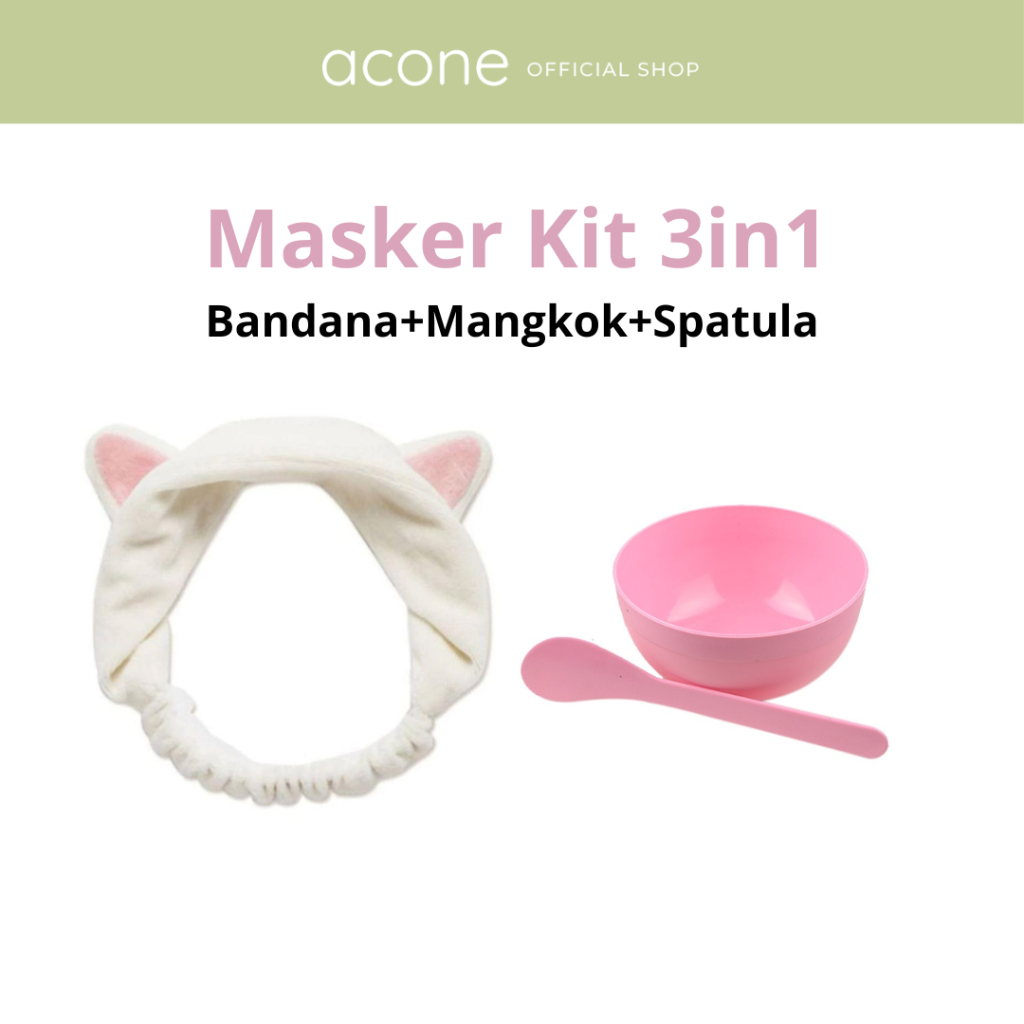 Jual ACONE - Masker Kit 3in1 Mangkok+Spatula+Bandana Kucing | Bandana ...