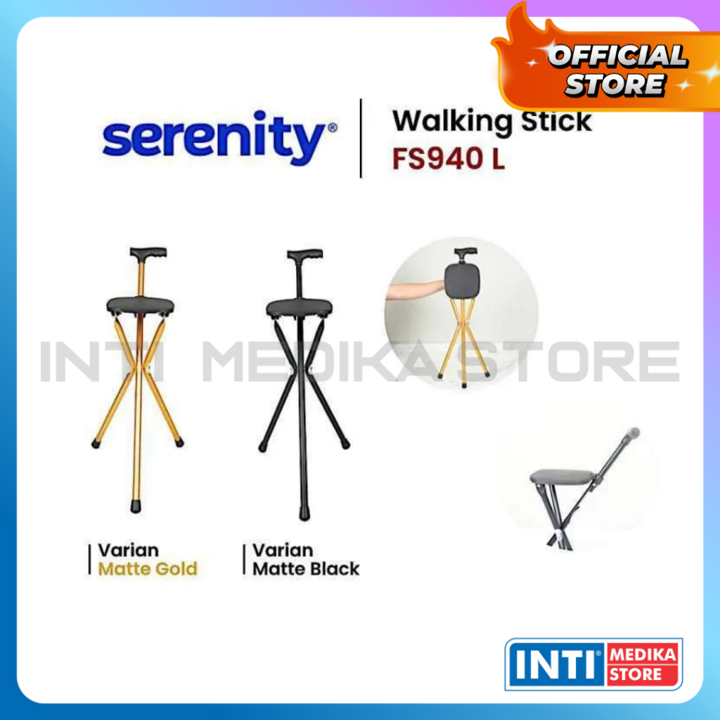 Jual SERENITY - Alat Bantu Jalan TONGKAT + KURSI DUDUK Lipat FS 940L ...
