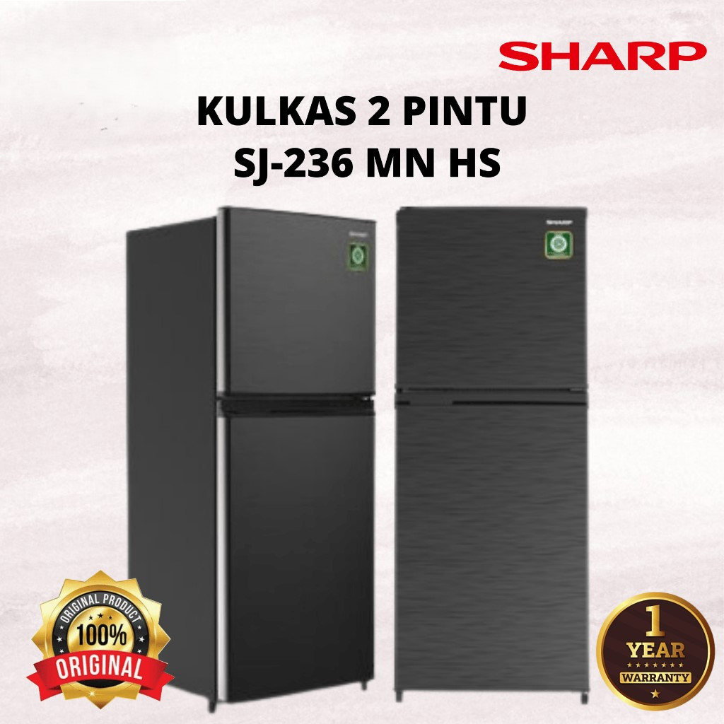 Jual SHARP Kulkas 2 Pintu Lemari Pendingin 200 Liter Silver NEW SJ-236MN-HS Garansi Resmi ...