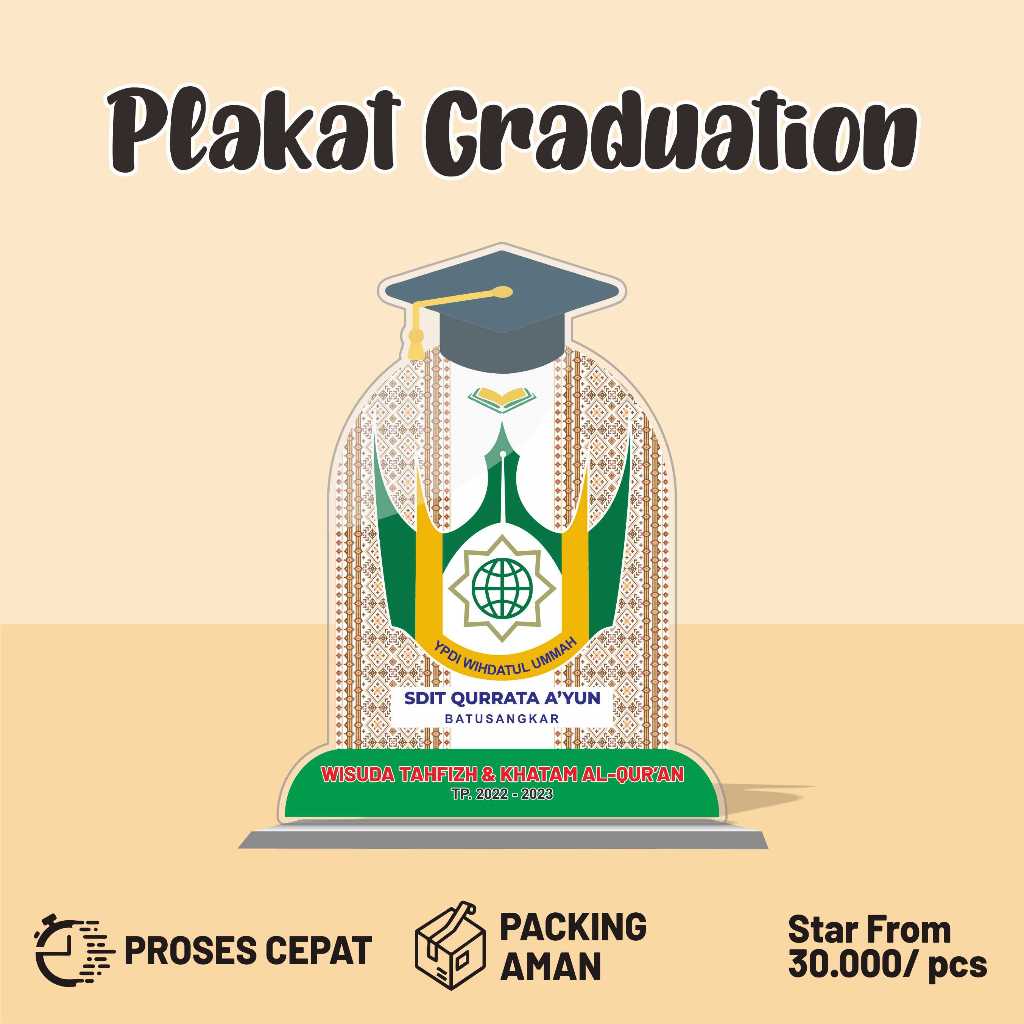 Jual Plakat Graduation Plakat Perpisahan Sekolah Material akrilik bisa ...