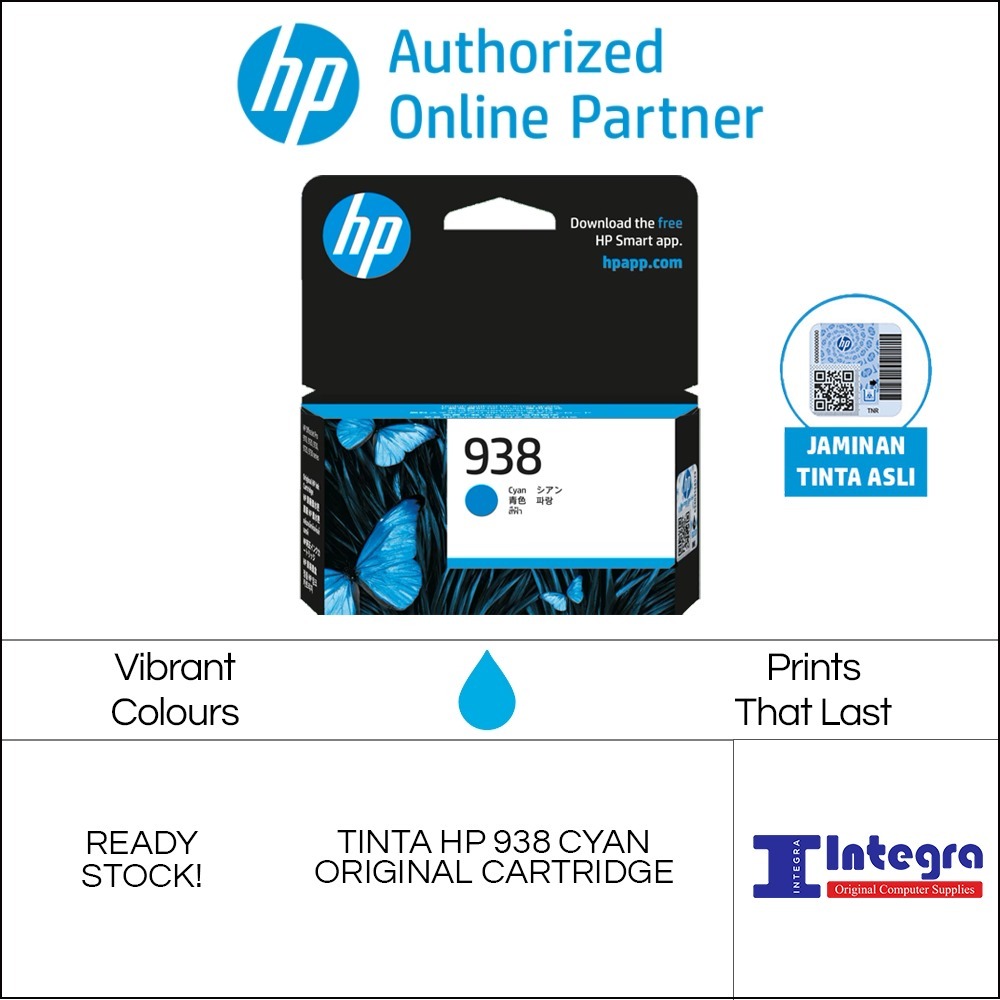 Jual Tinta HP 938 Cyan Original Ink Cartridge Tinta Printer HP ...