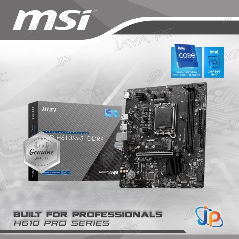 Jual Motherboard MSI PRO H610M-S DDR4 (LGA1700, H610, DDR4, USB3.2 ...