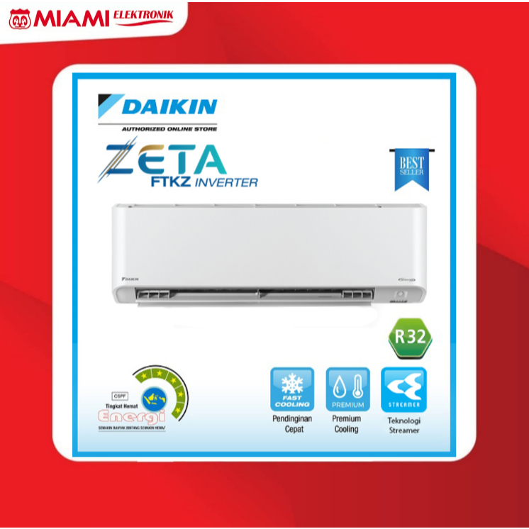 Jual DAIKIN FTKZ71XVM4 AC SPLIT 2,5 PK ZETA INVERTER THAILAND | Shopee Indonesia