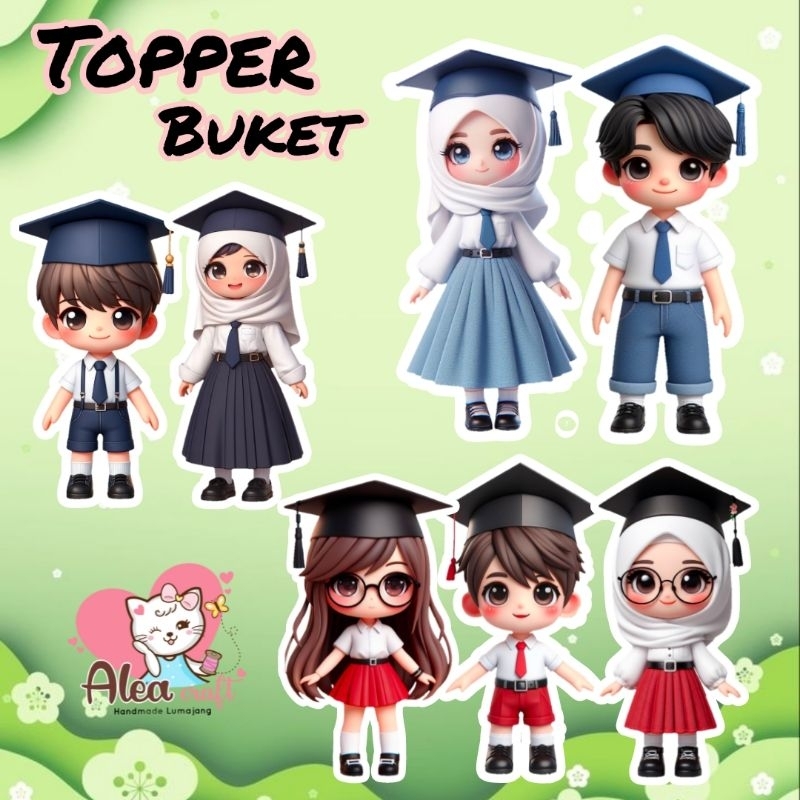 Jual (TERLENGKAP) Topper Buket wisuda anak SD SMP SMA topper graduation 20 variasi | Shopee ...