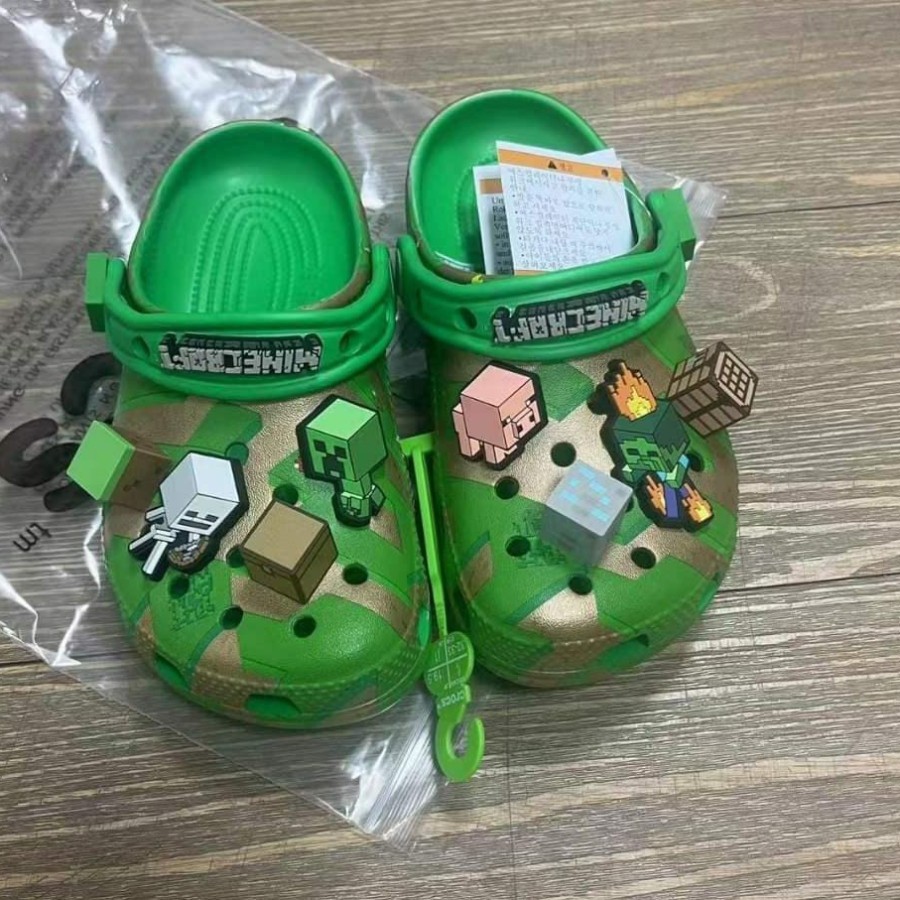 Jual SANDAL CROCS CLASSIC MINECRAFT ELEVATED CLOG KID / SENDAL ANAK ...