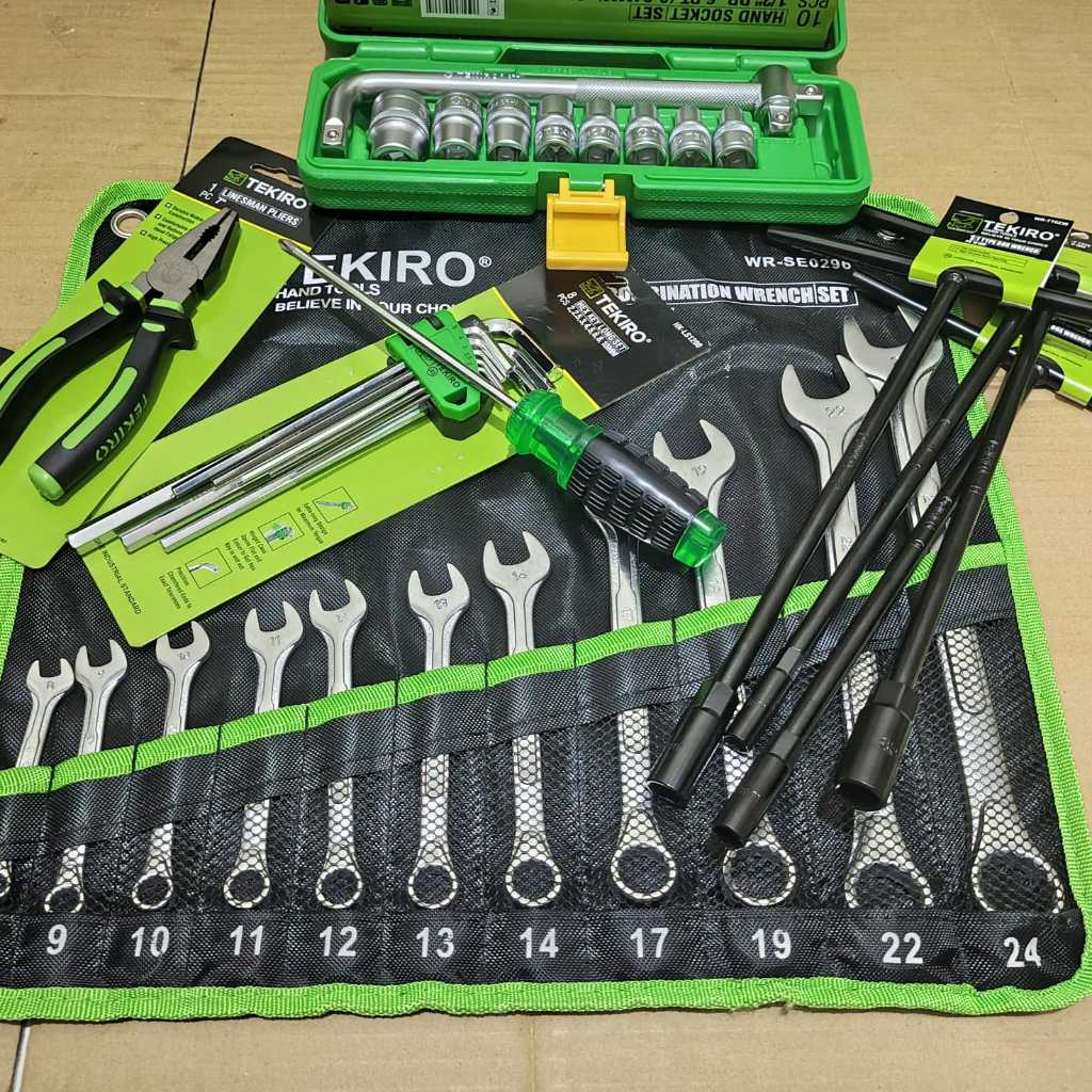 Jual TEKIRO Kunci Lengkap full set / Alat Bengkel Murah / Tools / Peralatan Bengkel | Shopee ...