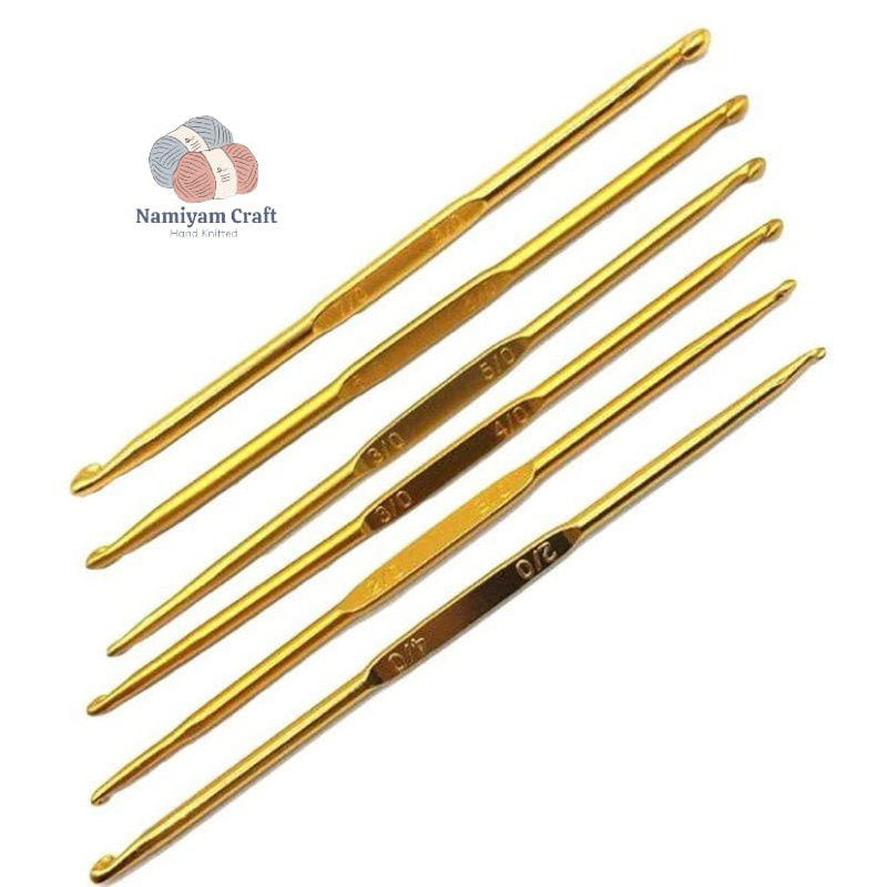 Jual Jarum Rajut Gold / Double Pointed Crochet Hook | Shopee Indonesia