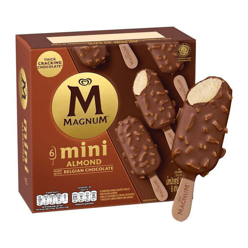 Jual Walls Magnum Mini Almond Ice Cream 6's x 45ml | Shopee Indonesia