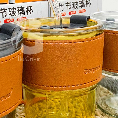 Jual Aesthetic Botol Minum Kaca Gelas Mug Korea Bottle Tumbler 400 ml ...