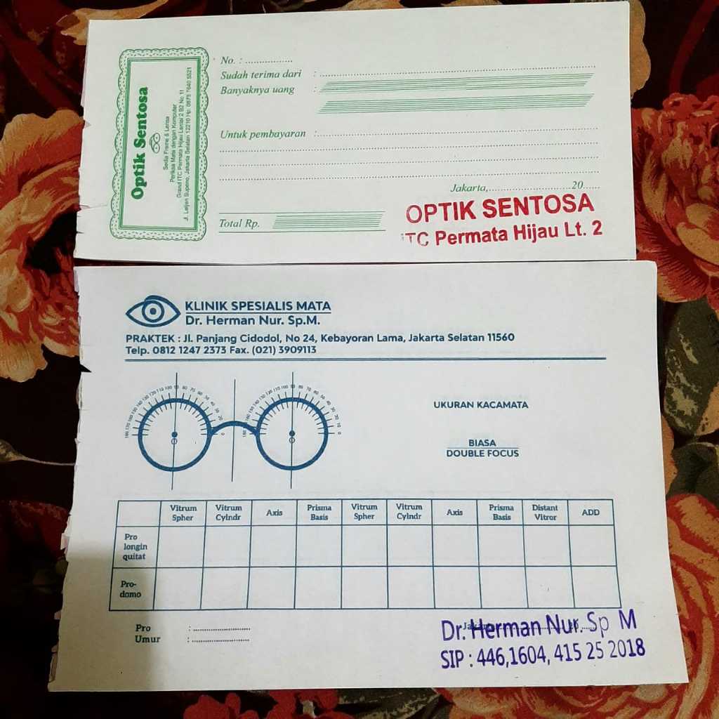 Jual KWITANSI NOTA KACAMATA OPTIK RESEP MATA | Shopee Indonesia