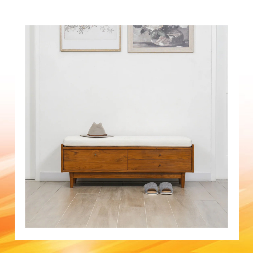 Jual Bangku Sofa 3 laci kayu jati solid | Shopee Indonesia