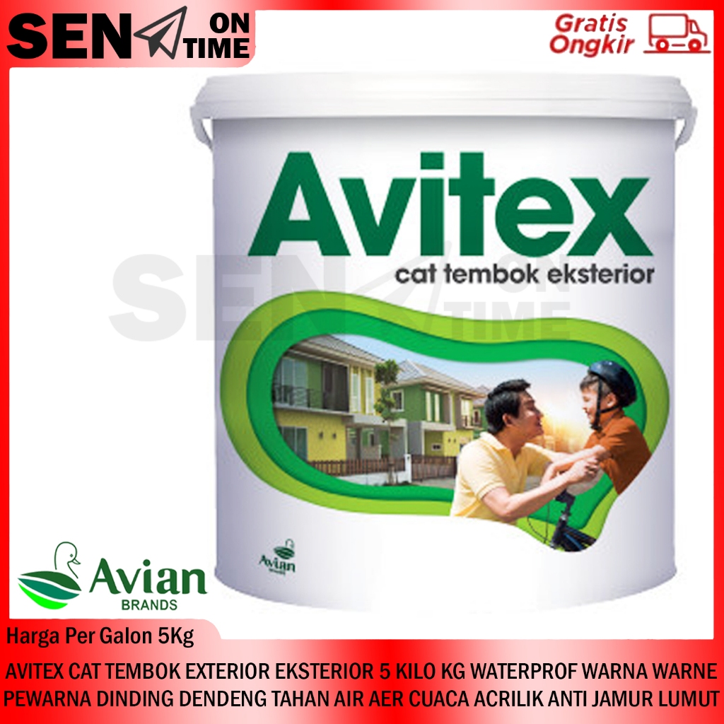 Jual AVITEX CAT 5 KILO 5KG TEMBOK EXTERIOR EKSTERIOR WATERPROF GALON ...