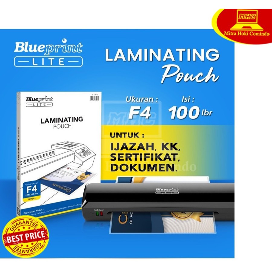 Jual PLASTIK LAMINATING FILM BLUEPRINT LITE UKURAN F4 | Shopee Indonesia