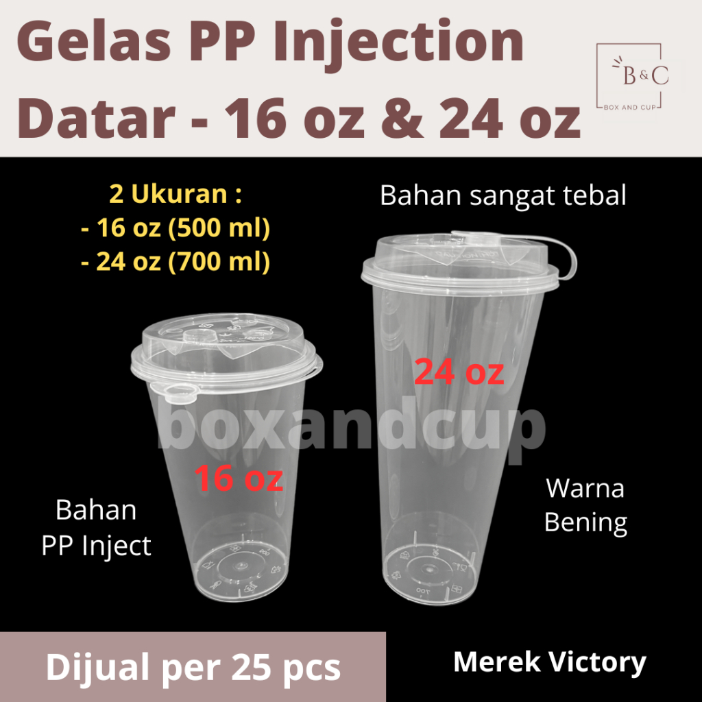 Jual Gelas Cup PP Injection Plastik / Thinwall Datar dan Oval Bening 12 ...