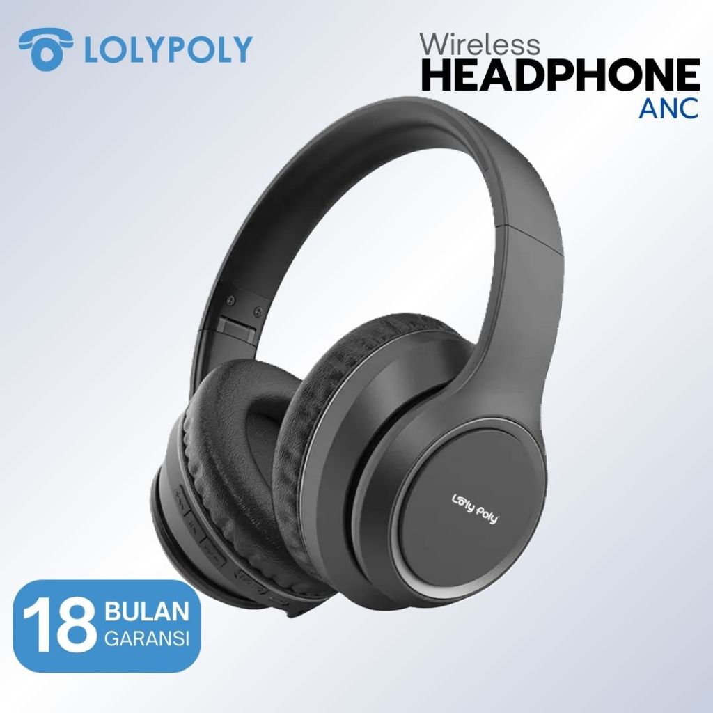 Jual Lolypoly Headphone Bluetooth ANC Active Noise Cancelling With Bass ...