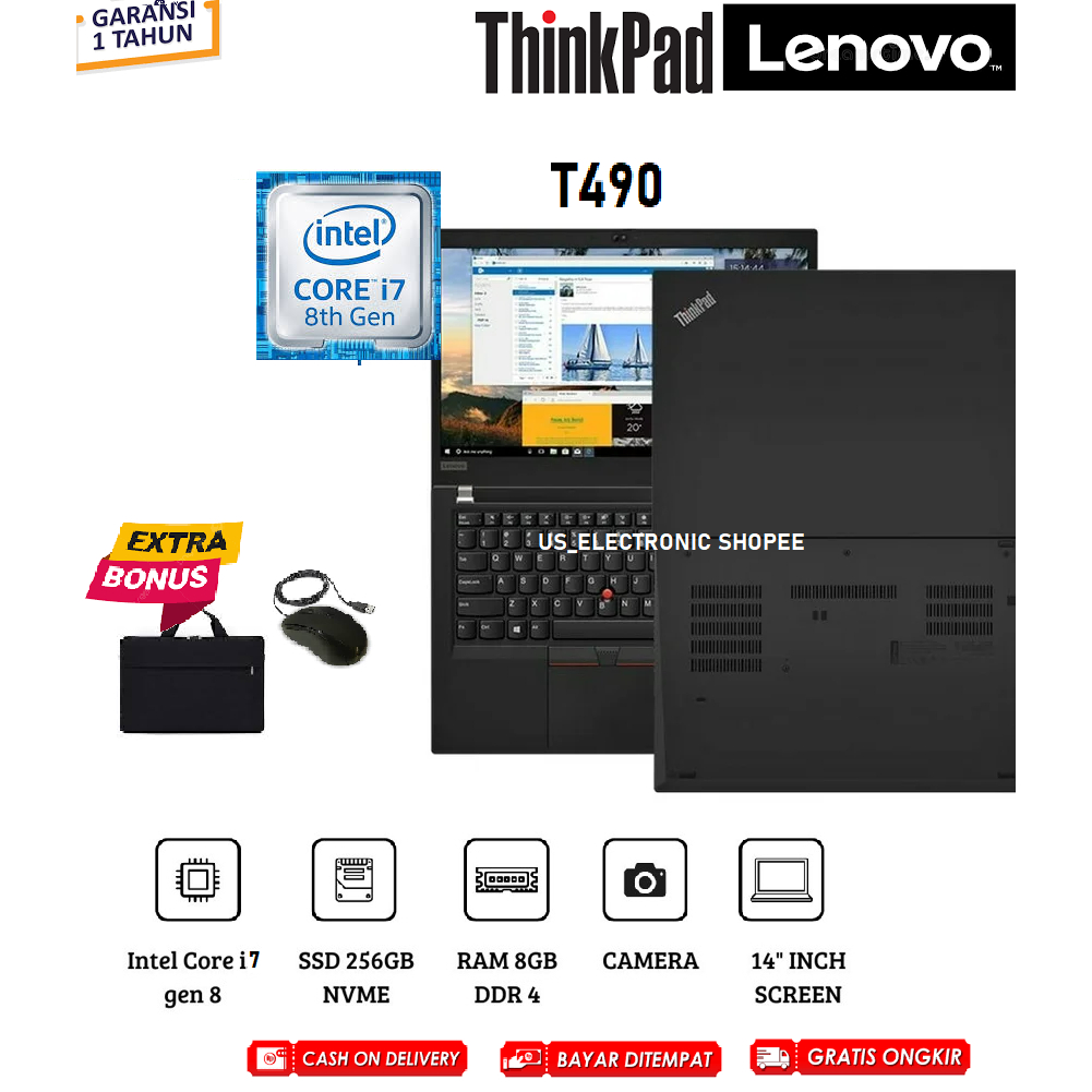 Jual Laptop Touchscreen Lenovo Thinkpad T490s i7 GEN 8 RAM 16GB/512SSD ...