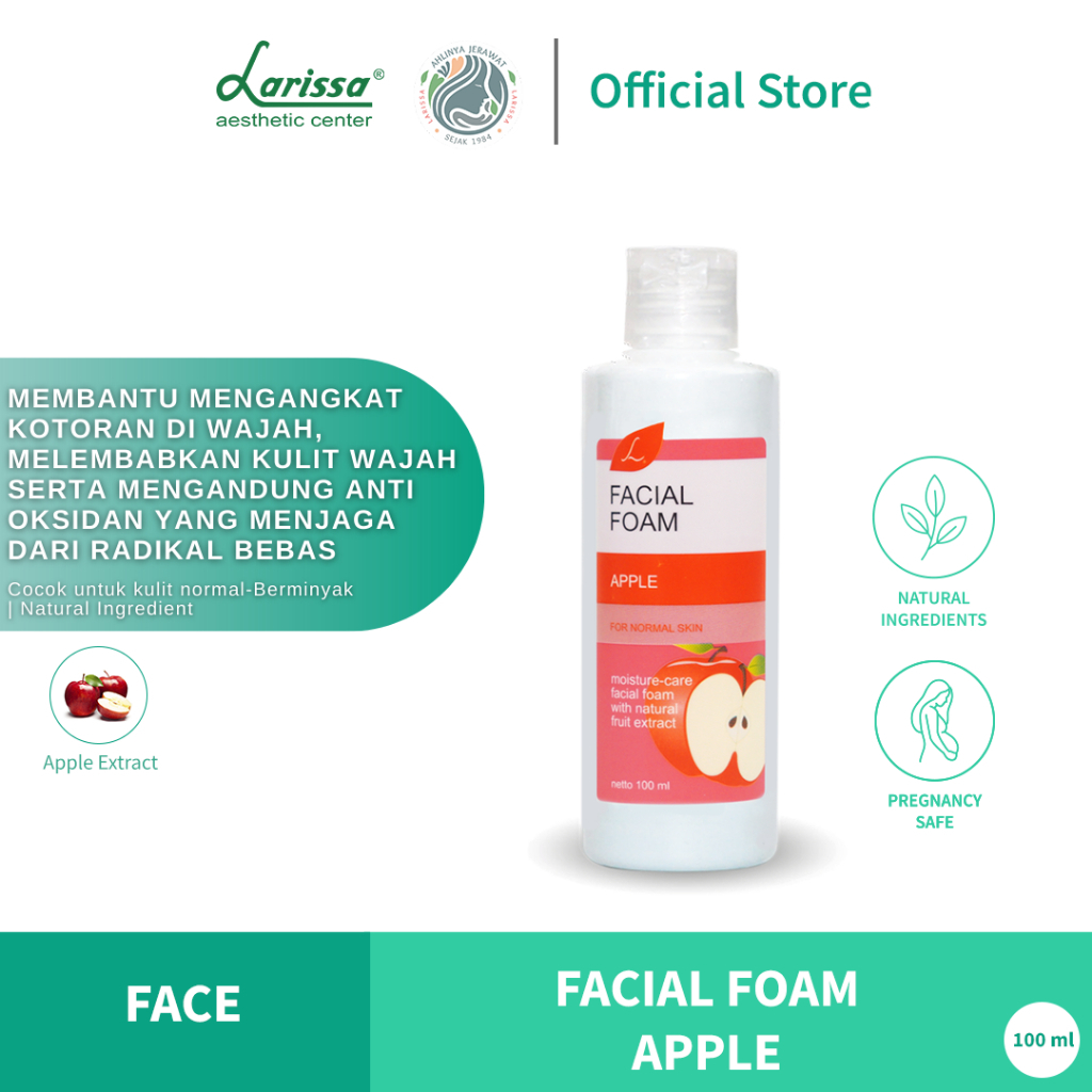 Jual Larissa Facial Foam Apple - Sabun Wajah Apel Untuk Kulit Wajah ...