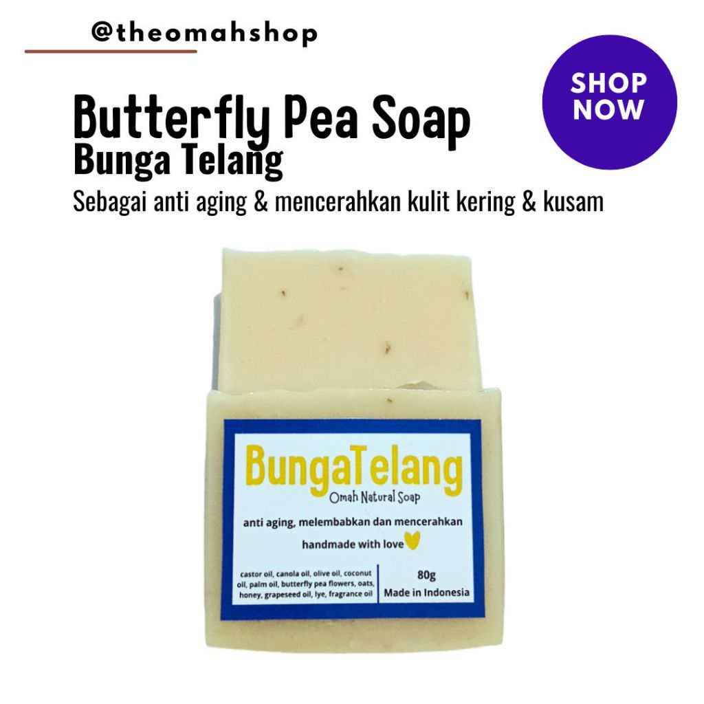 Jual Omah Natural - Butterfly Pea Soap - Sabun Bunga Telang - Handmade ...