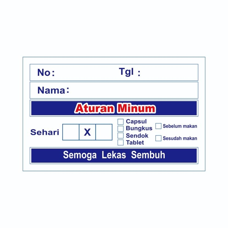Jual ETIKET OBAT ( 1 pak isi 50 pcs ) | Shopee Indonesia