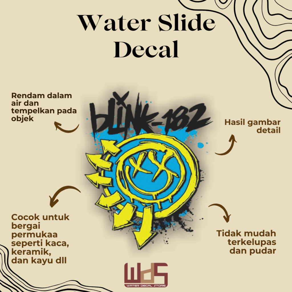 Jual WATER SLIDE DECAL SMILE / DECAL AIR / STIKER AIR / MERCHANDISE ...