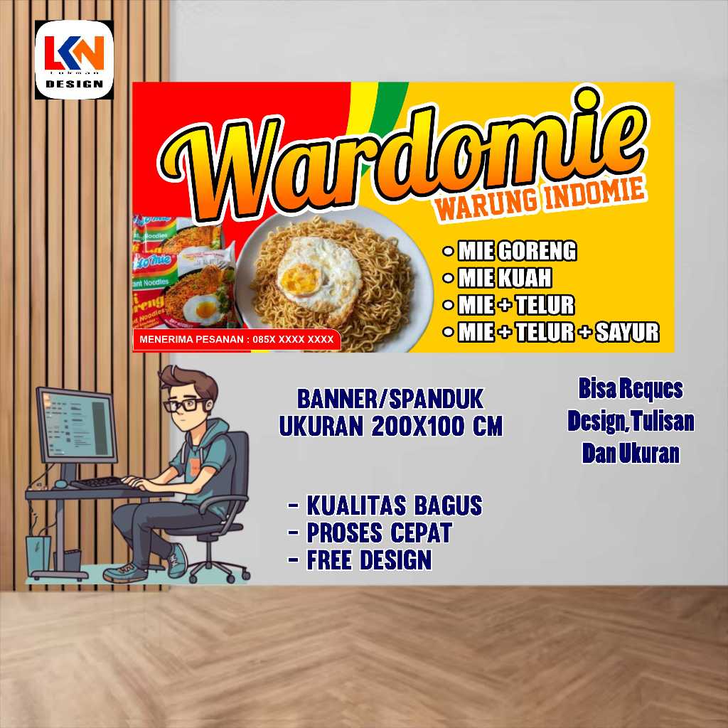 Jual spanduk banner wardomie uk, 200x100cm | Shopee Indonesia
